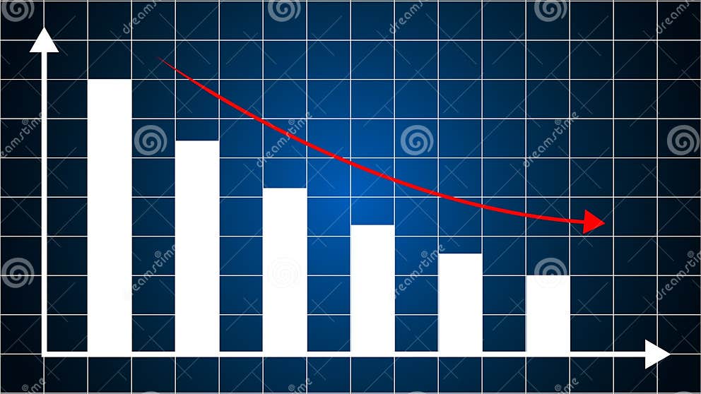 Graph Showing Decline and Failure or Downward Trend Stock Illustration ...