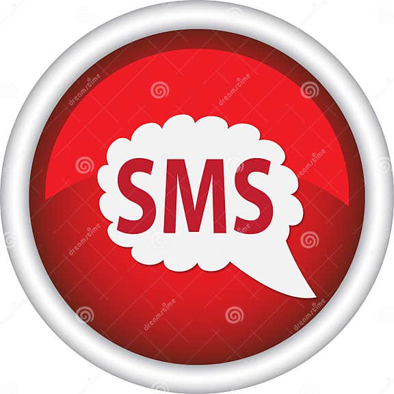 Round sign that says SMS stock illustration. Illustration of logo ...