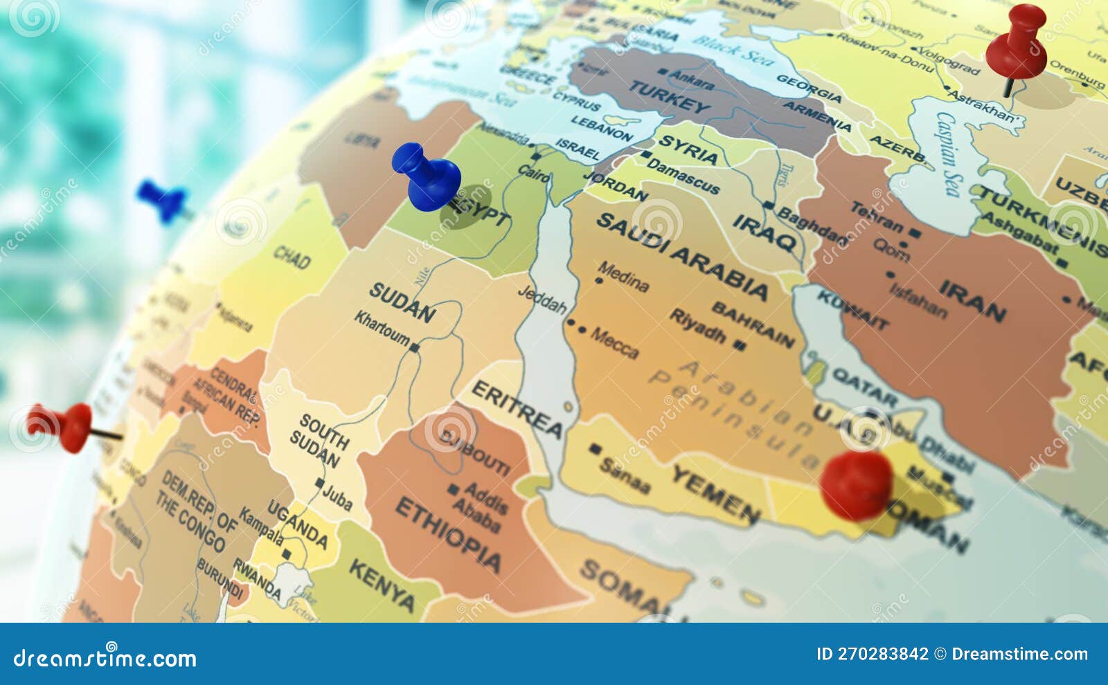 3d Earth Globe with Pinpoints Stock Illustration - Illustration of ...