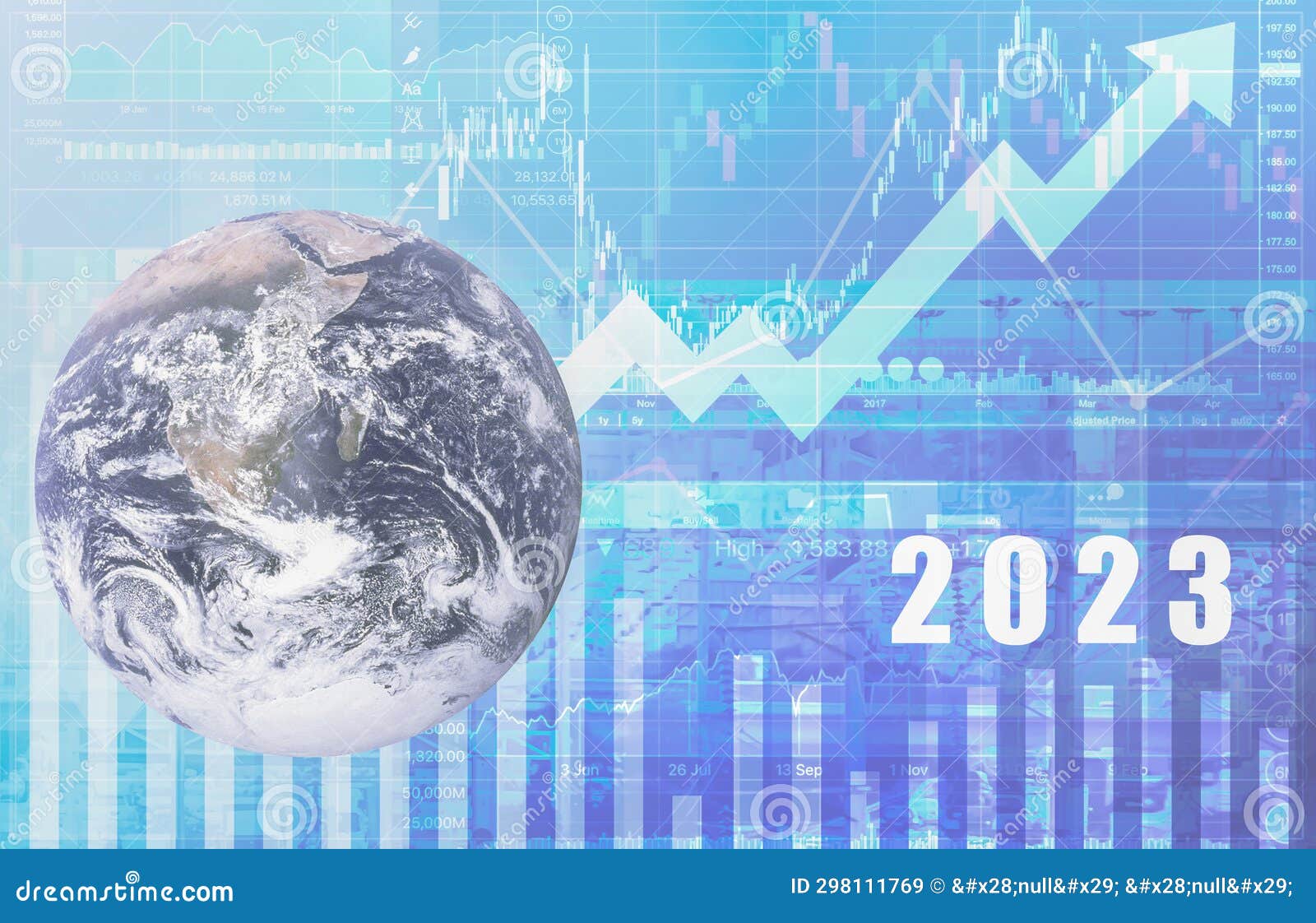 Stock Index Graph on Blue Gradient Background Stock Image - Image of ...