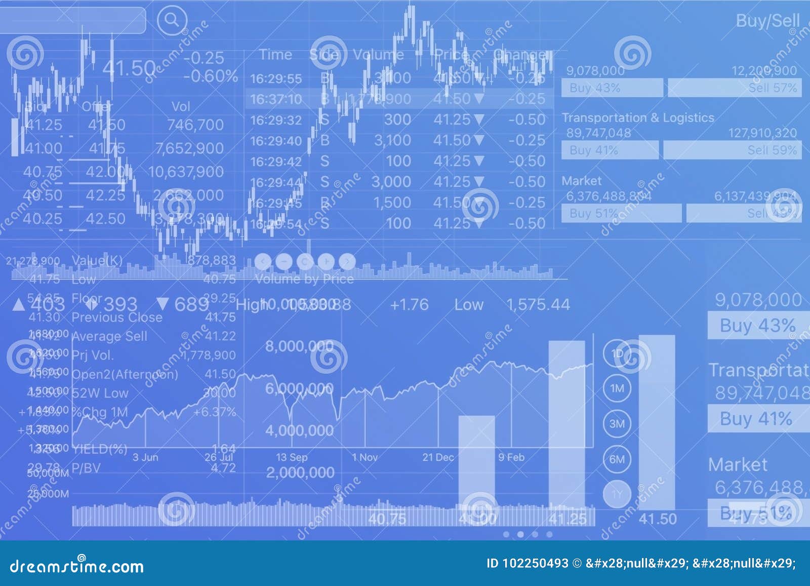 Stock Index Graph on Blue Gradient Background. Stock Illustration ...