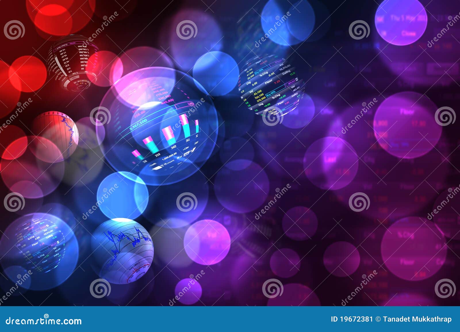 Stock Index in Sphere Screen Stock Illustration - Illustration of ...