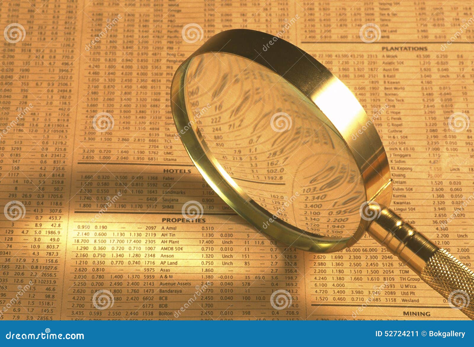Stock Index Under Magnifying Glass Stock Image - Image of concept ...