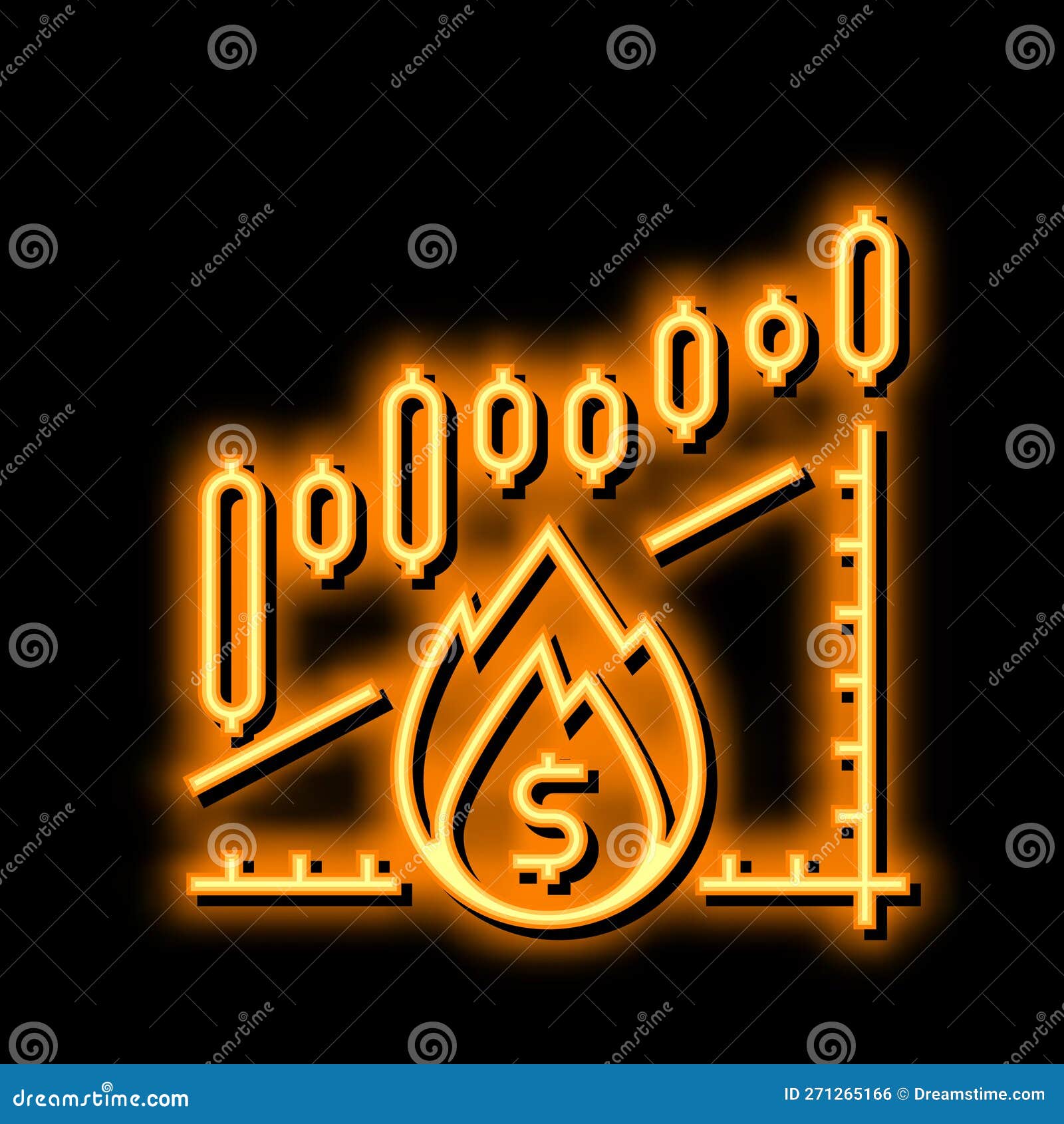 Stock Inflation Neon Glow Icon Illustration Stock Vector - Illustration ...