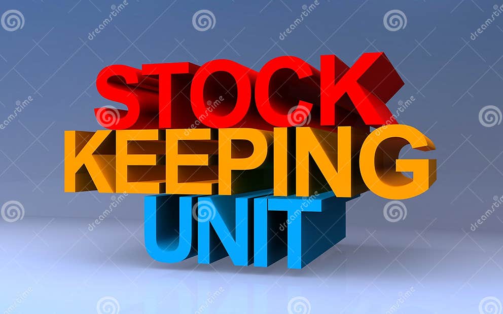 Stock keeping unit on blue stock illustration. Illustration of demand ...