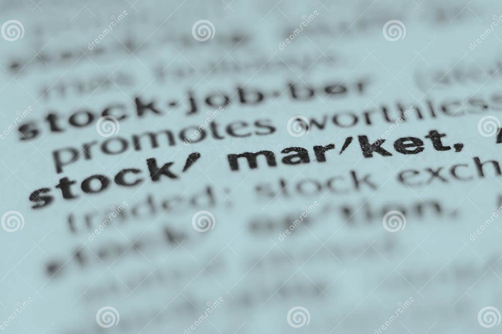 Stock Market stock image. Image of money, definition, dictionary - 605817