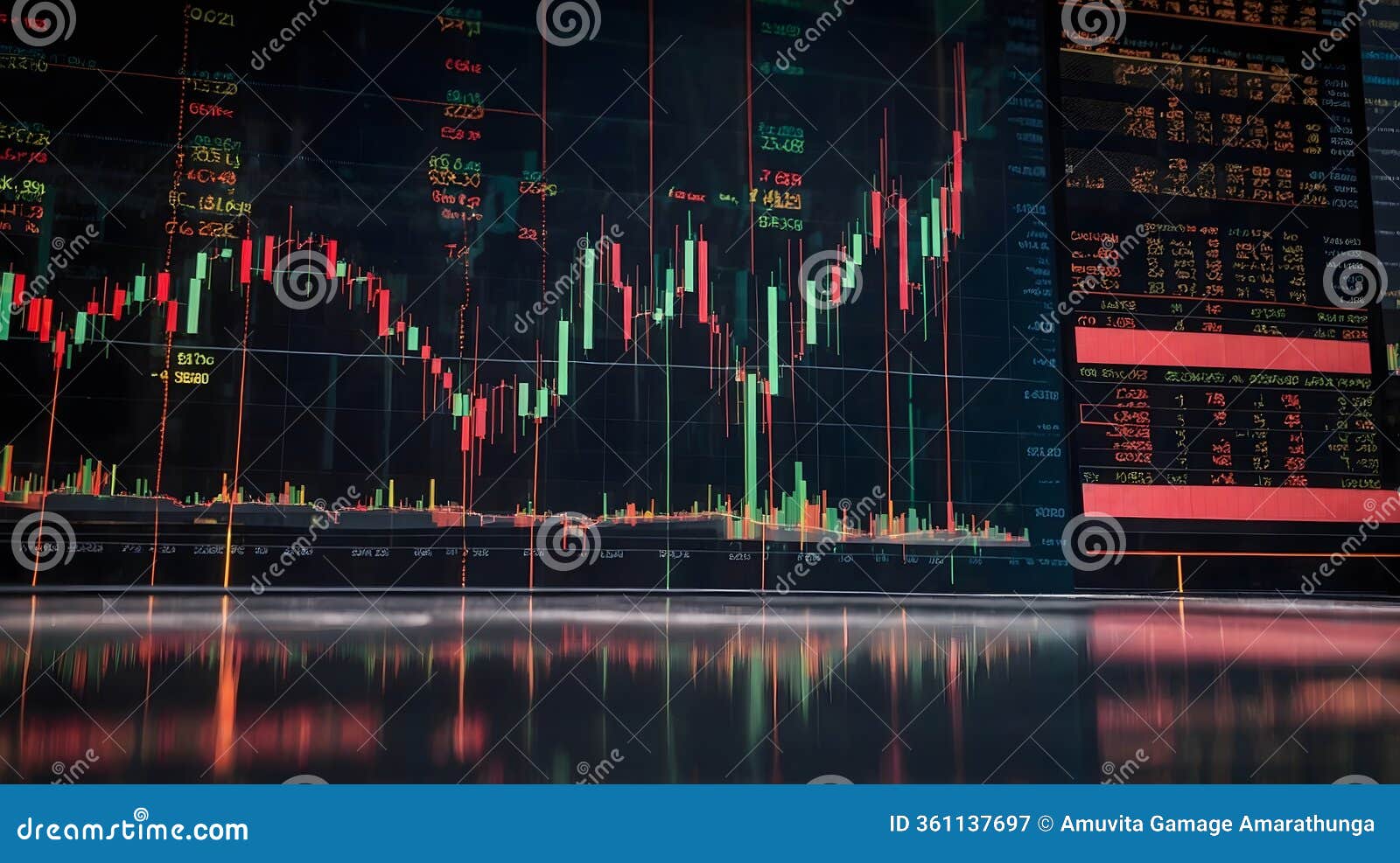 Stock Market Analysis: Candlestick Chart Over Layed on Digital Data ...