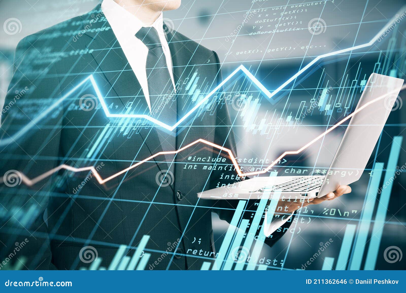 Stock Market Analysis in Process with Businessman Looking after Forex ...