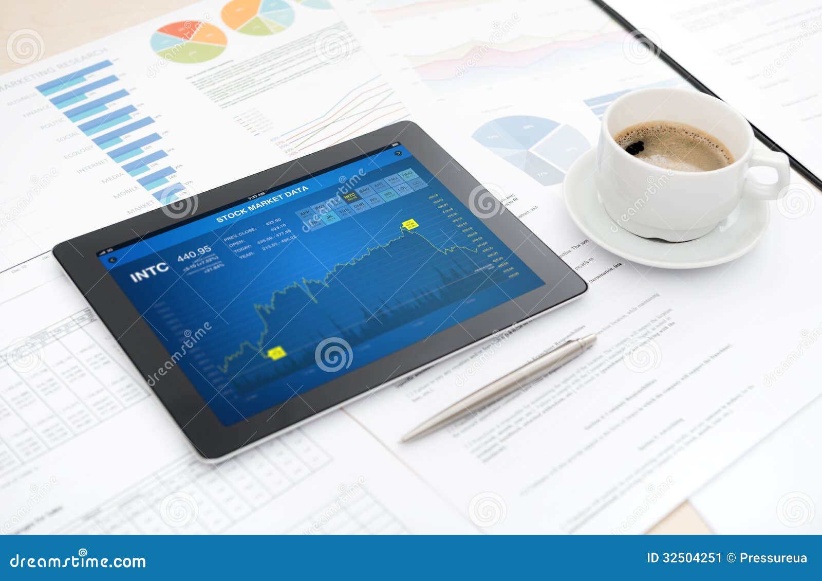Stock Market Analytics on Apple Ipad Stock Image - Image of ...