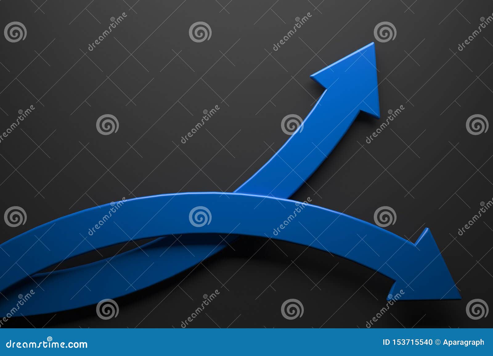 Stock Market Arrow Up or Down on Dark Background Stock Illustration ...