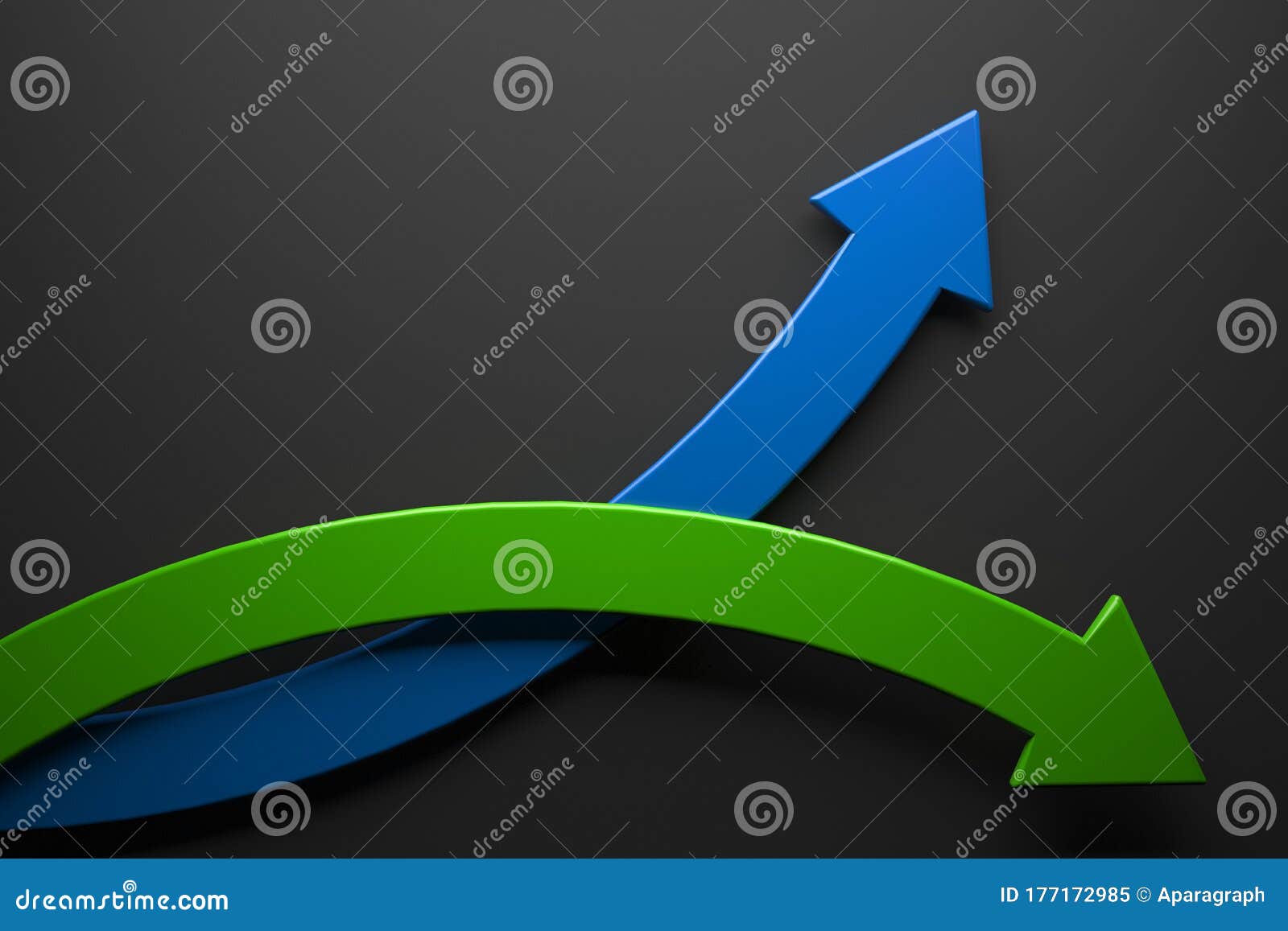 Stock Market Arrow Up or Down on Dark Background Stock Image - Image of ...