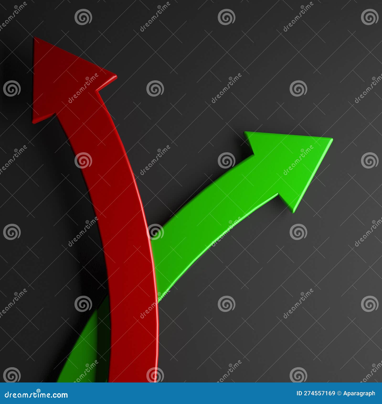 Stock Market Arrow Up or Down on Dark Background Stock Illustration ...