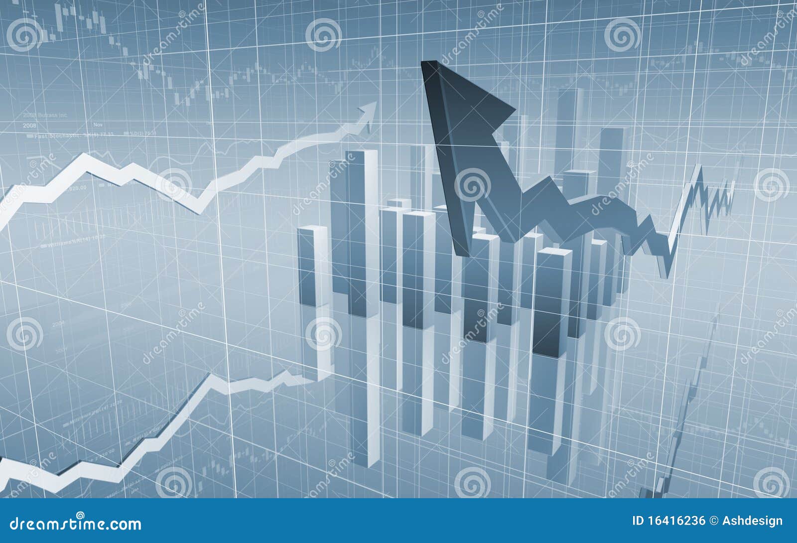 Stock Market Arrows and Grid Stock Illustration - Illustration of chart ...