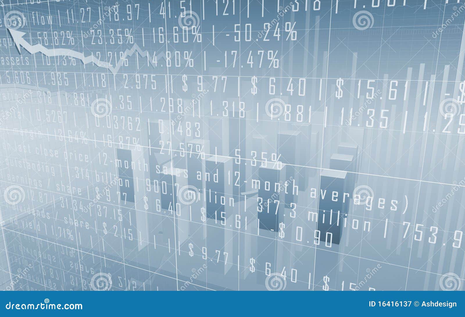 Stock Market Bar Charts with Data Stock Illustration - Illustration of ...