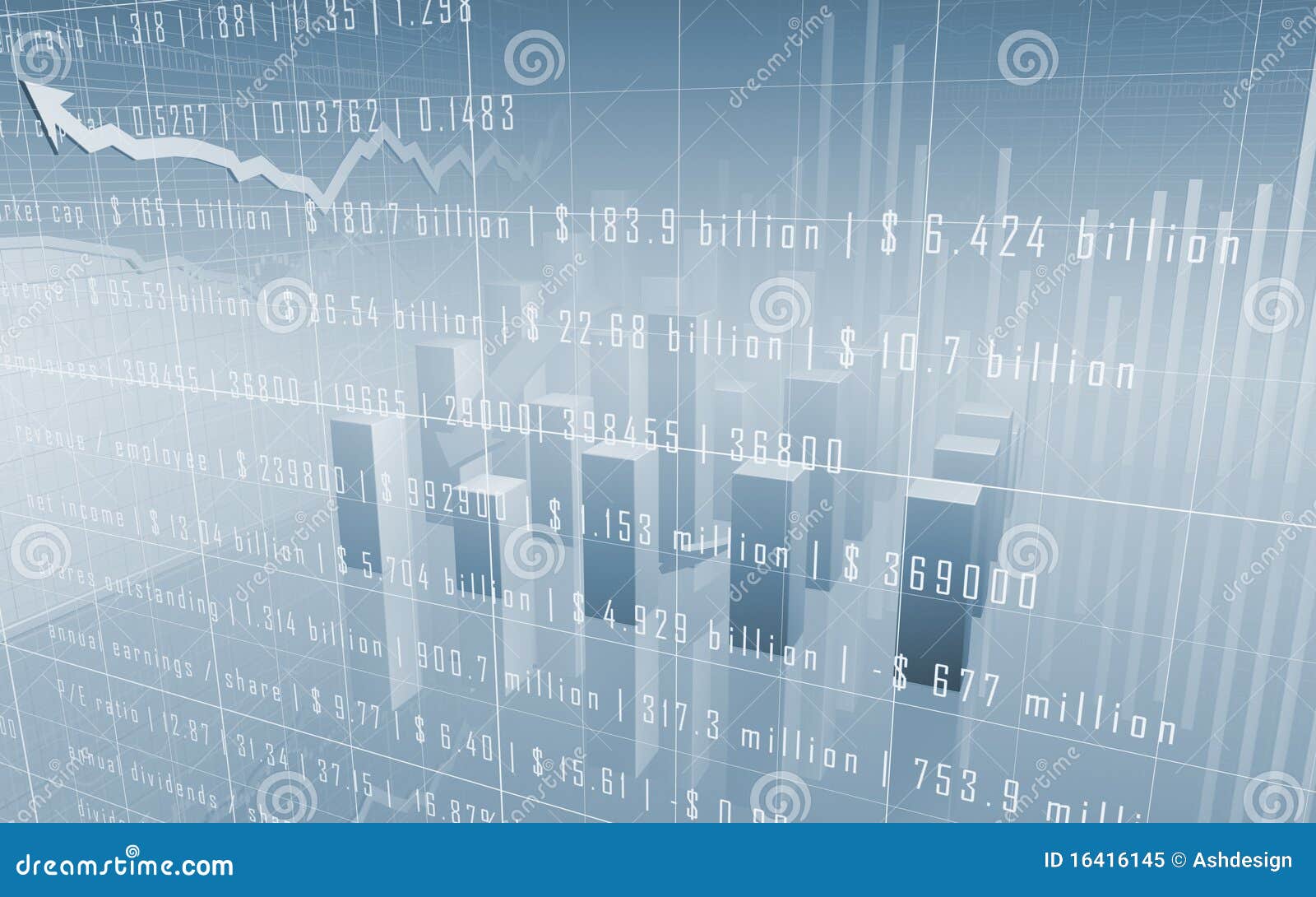 Stock Market Bar Charts with Data Stock Illustration - Illustration of ...