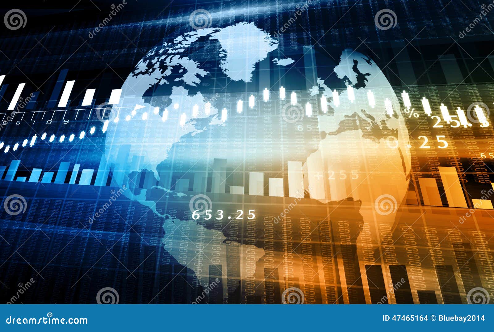 Stock Market Chart stock photo. Image of funds, globe - 47465164