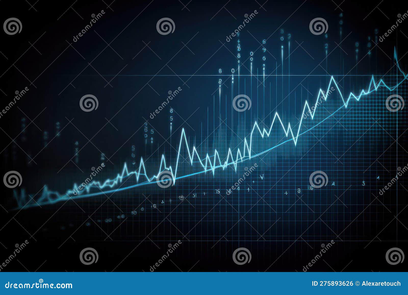 Stock Market Chart on a Blue Background Stock Illustration ...