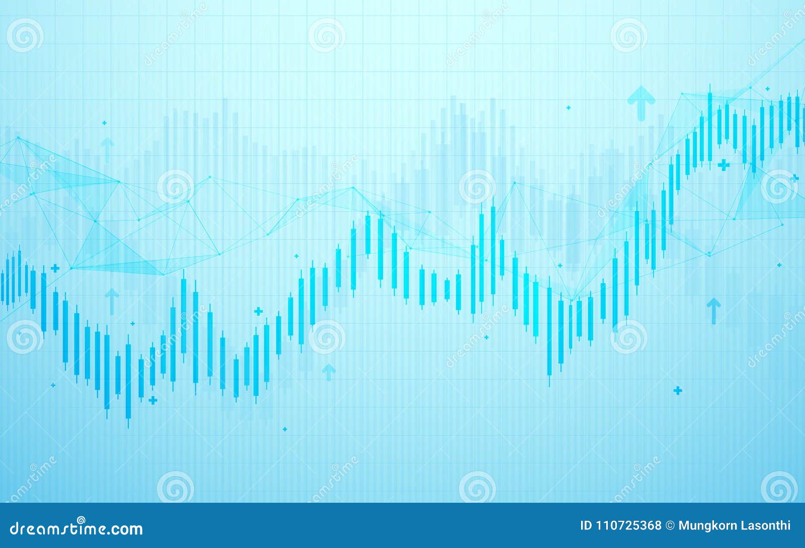 Stock Market Chart. Business Graph on Blue Background. Stock Vector ...