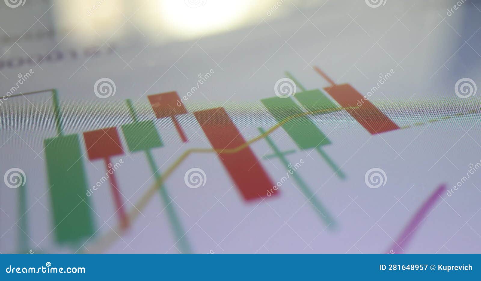 Stock Market Chart Candlestick Chart Statistics Stock Video - Video of ...