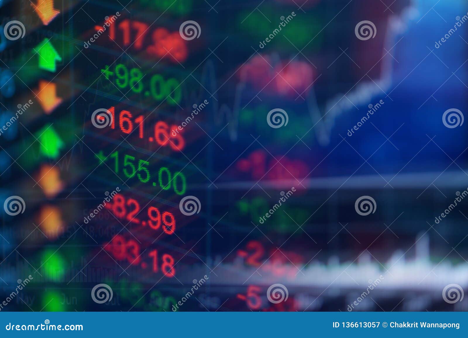 Stock Market Chart Data on LED Stock Image - Image of arrow, creative ...