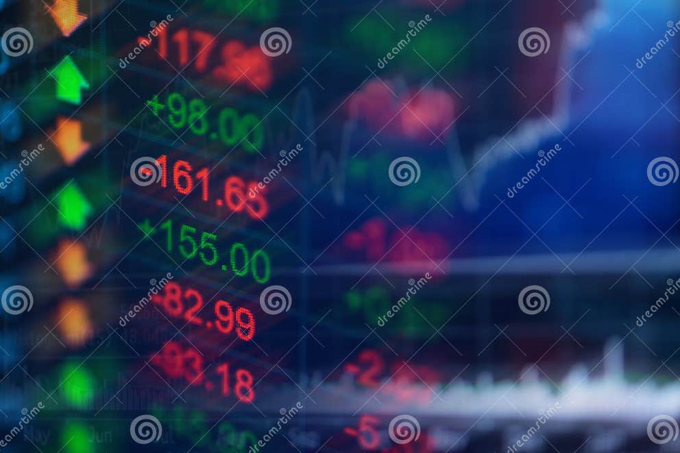 Stock Market Chart Data on LED Stock Image - Image of arrow, creative ...
