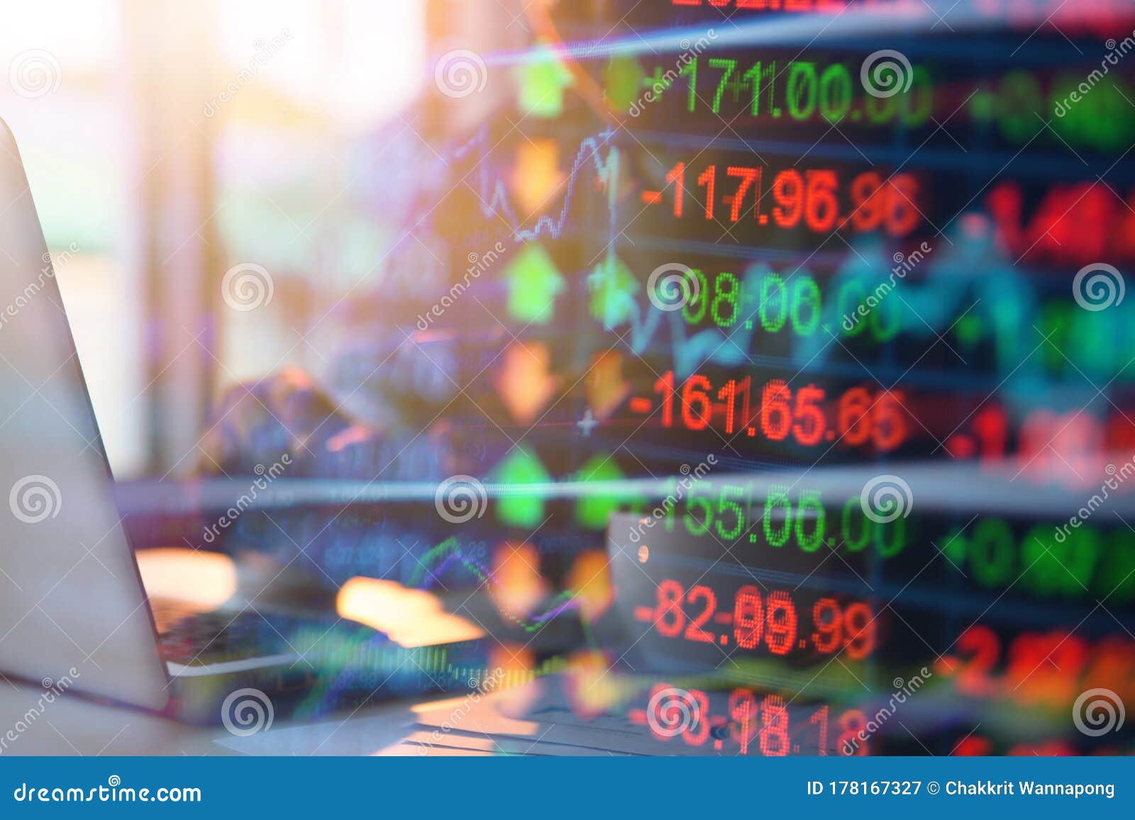 Stock Market Data on LED Display Concept Stock Image - Image of ...