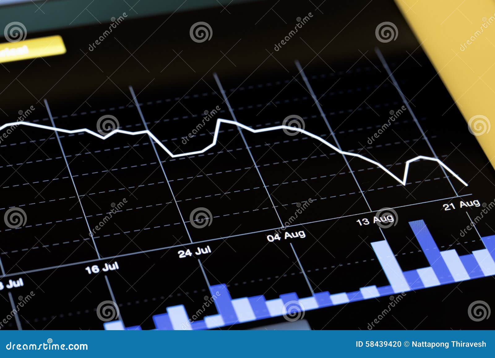 Stock Market Chart Going Down Stock Photo - Image of trade, report ...