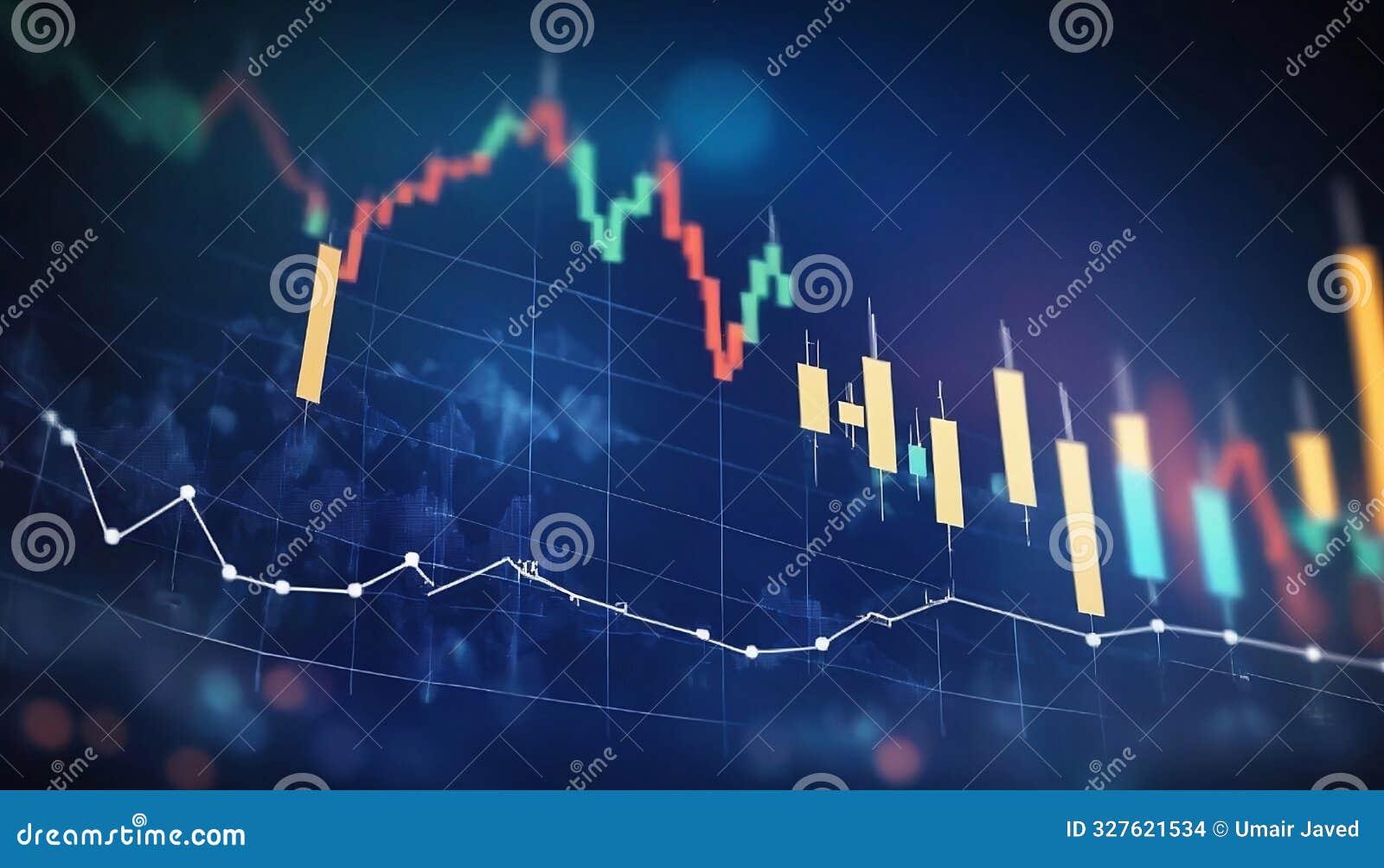 Stock Market Chart Showing Candlestick Graphs and Data Visualizations ...