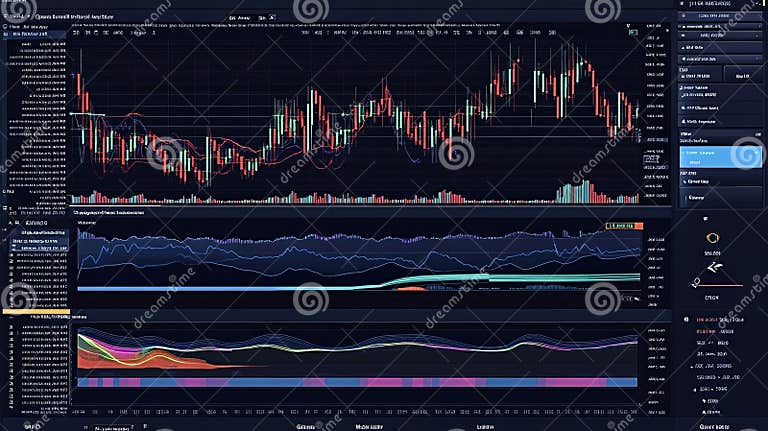 Stock Market Chart Showing Cryptocurrency Trading On Computer Screen Stock Illustration
