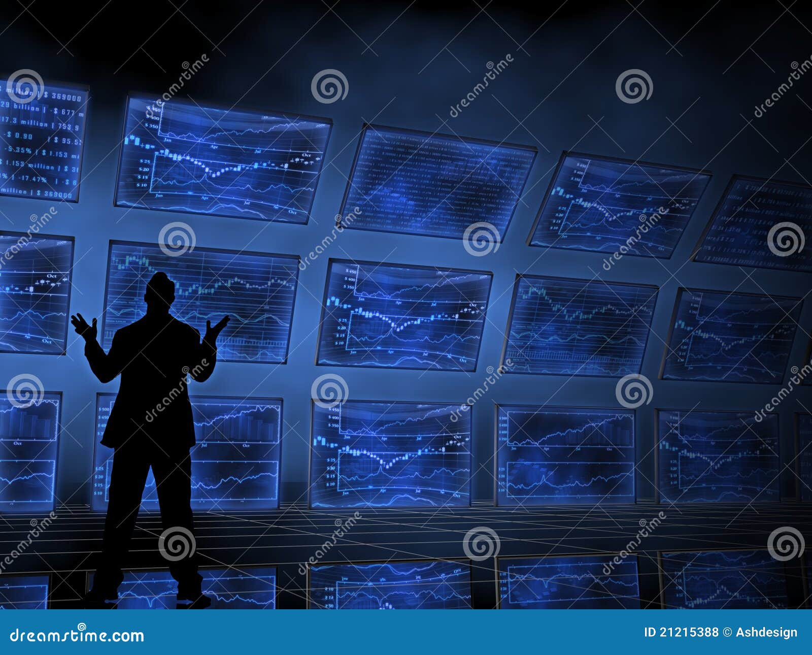 Stock Market Charts on Televisions Stock Illustration - Illustration of ...