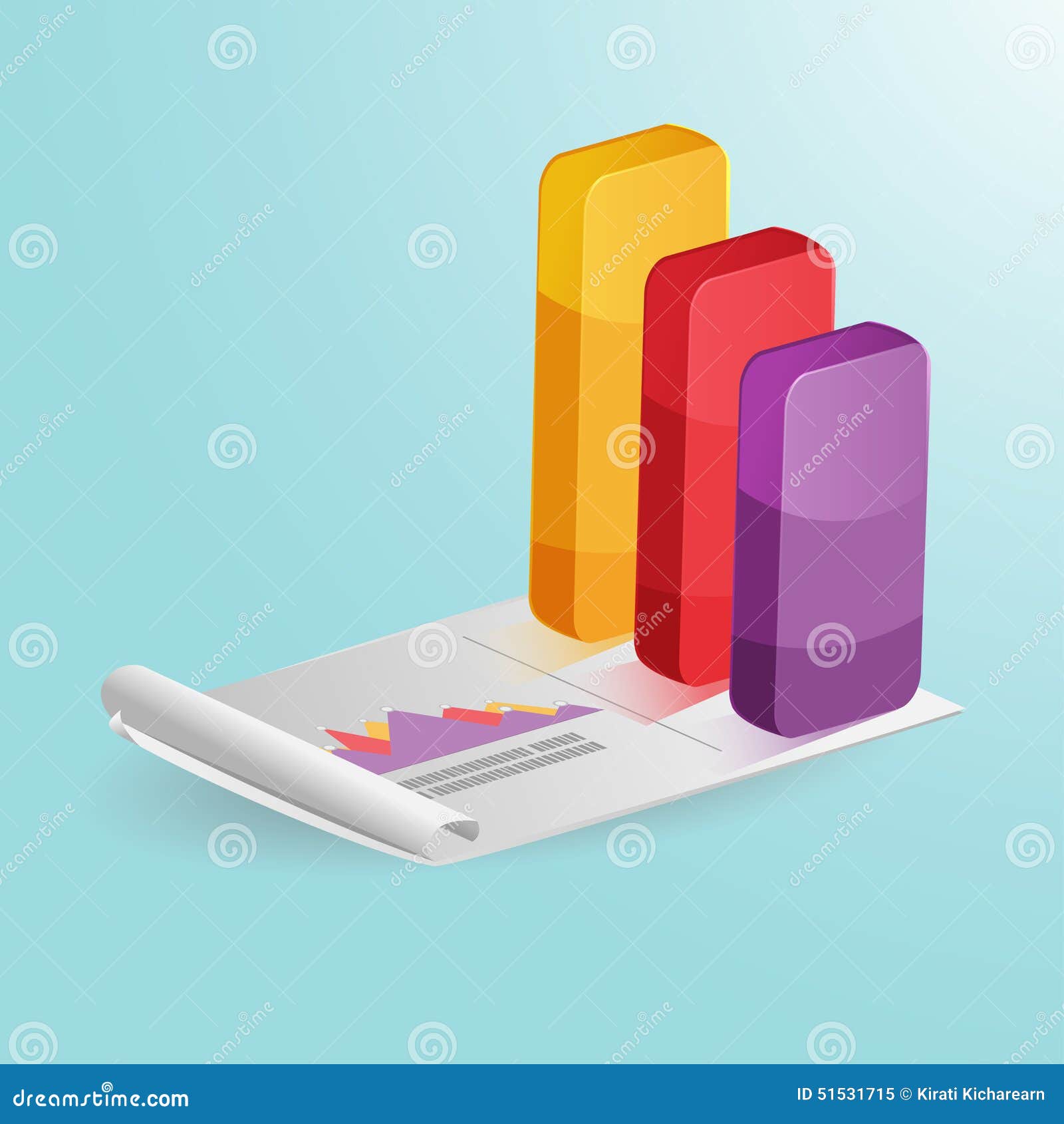Stock Market Column Graph Colorful Stock Vector - Illustration of ...