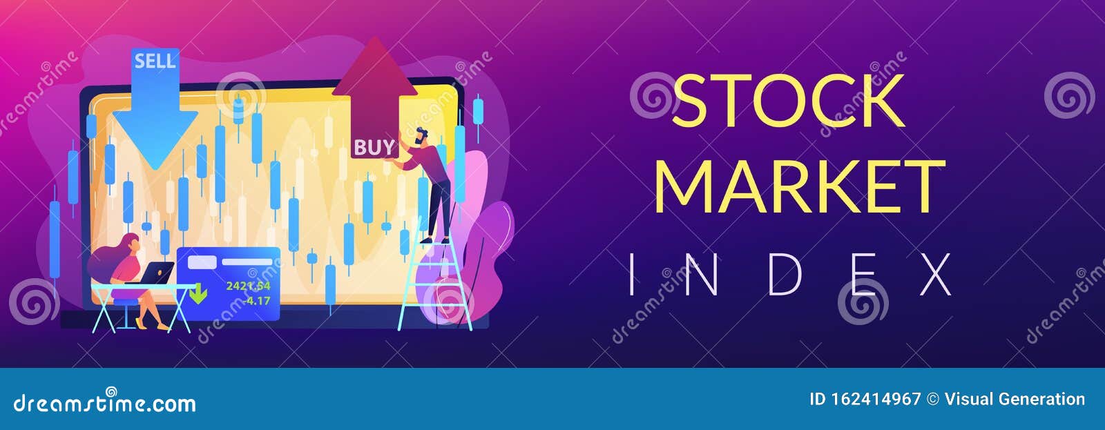 Stock Market Concept Banner Header Stock Vector Illustration Of