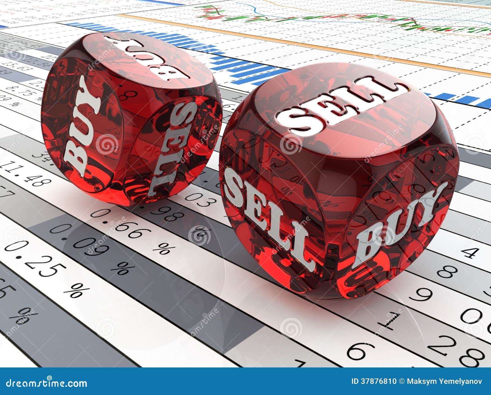 Stock Market Concept. Dice on Financial Graph Stock Illustration ...