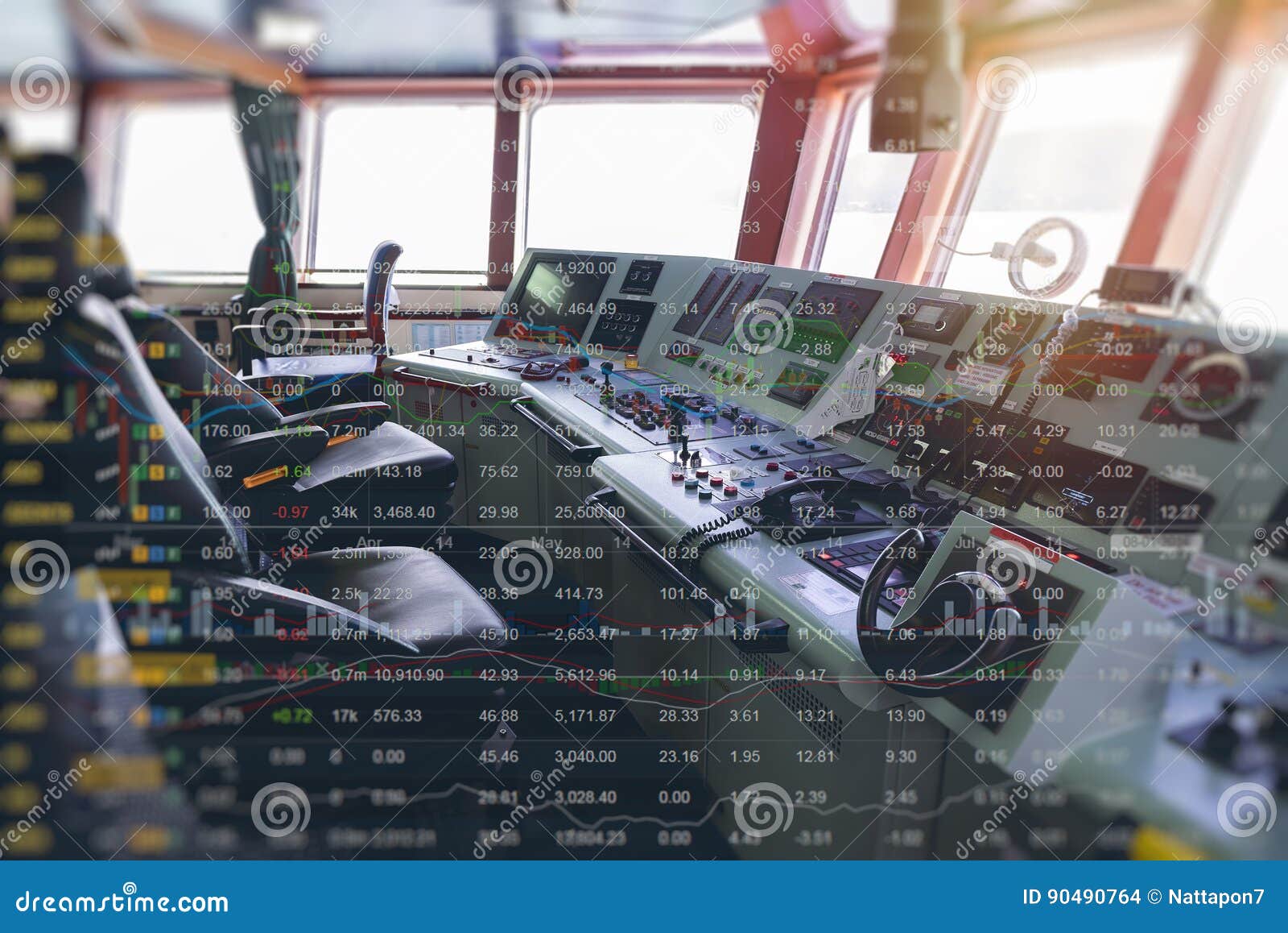 Forward Console In Ship Tanker. Royalty-Free Stock Photo ...