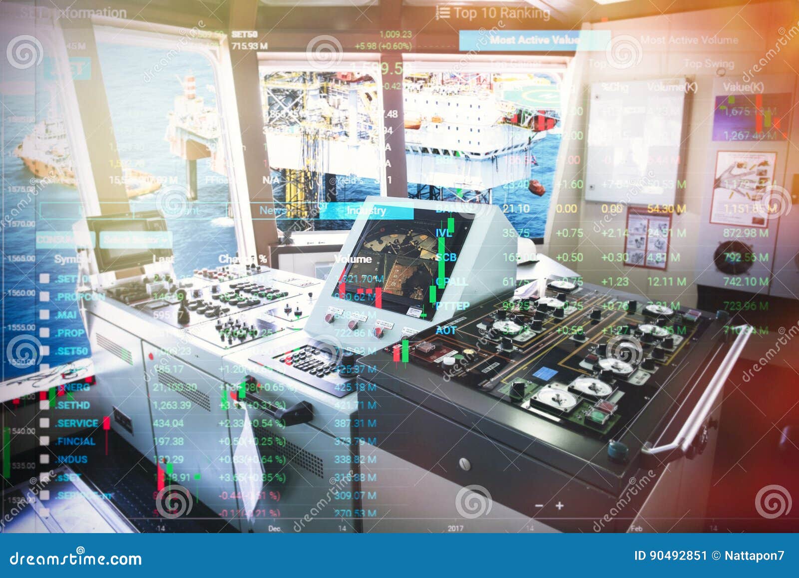 Forward Console In Ship Tanker. Royalty-Free Stock Photo ...