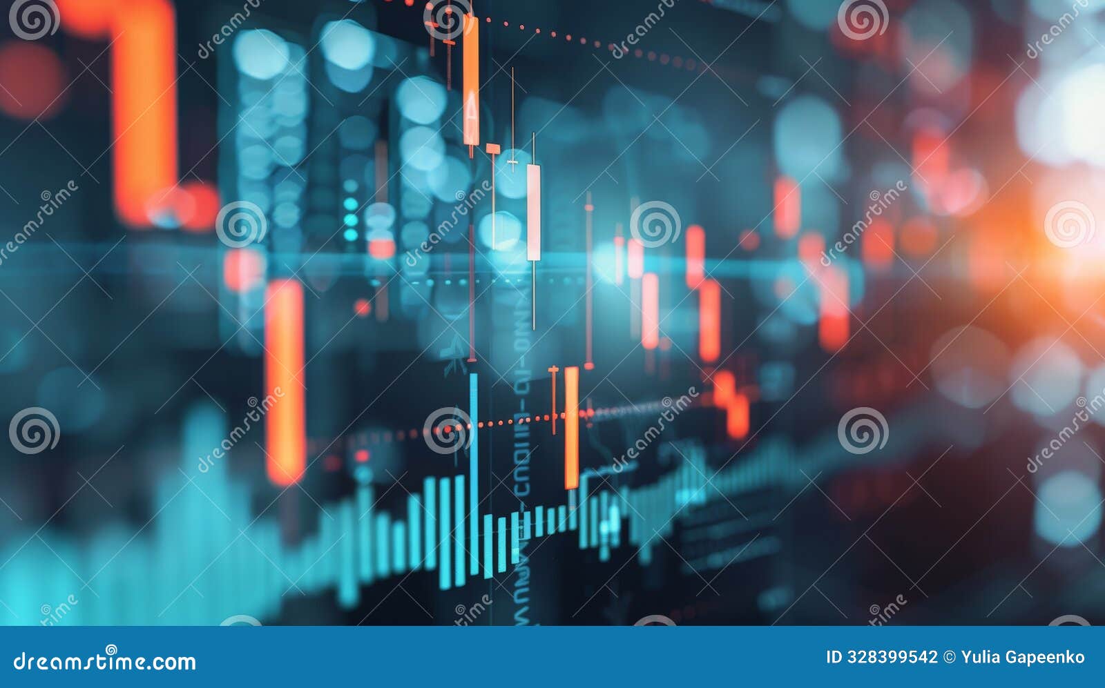 Stock Market Data Display with Candlestick Chart Stock Photo - Image of ...