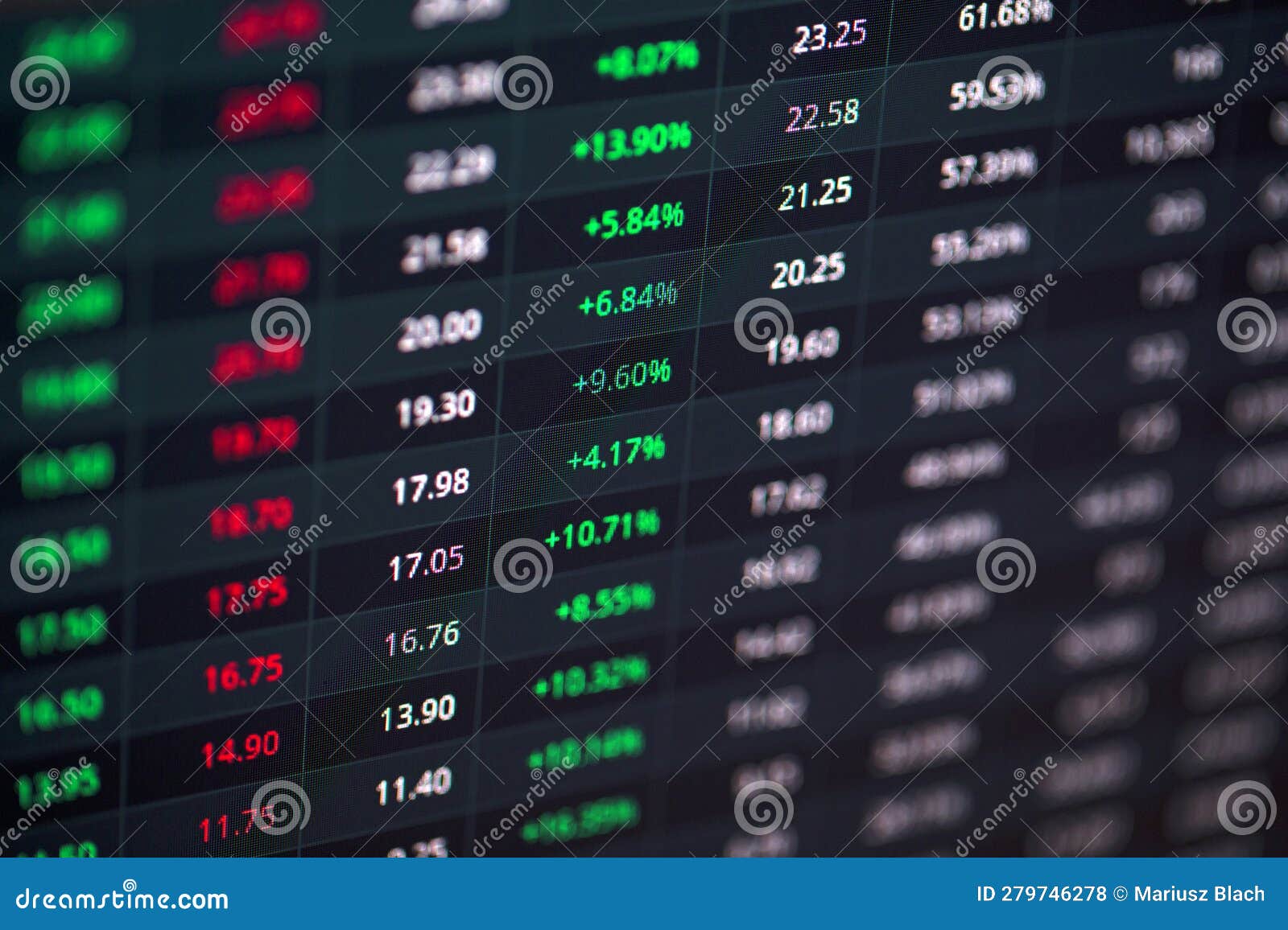 Stock Market Data on LED Display Stock Photo - Image of chart ...