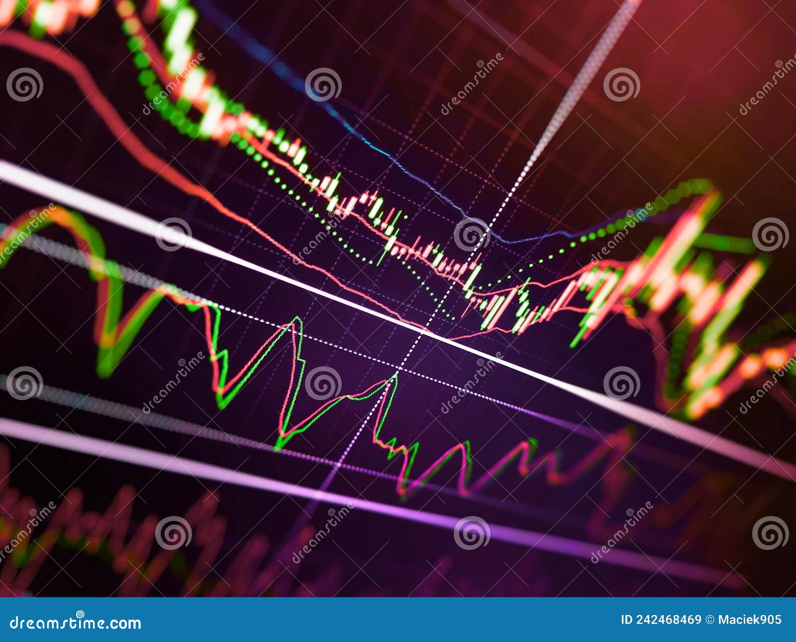 Stock Market Display on the Screen. Stock Market Display Board. Study ...