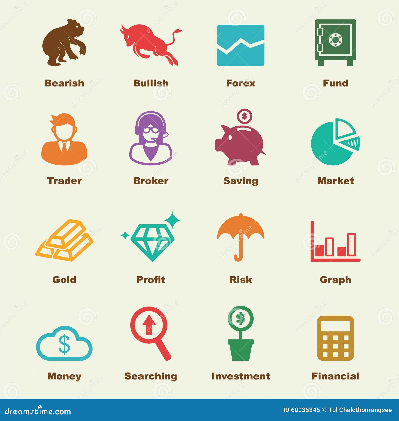 Stock market elements stock vector. Illustration of broker - 60035345