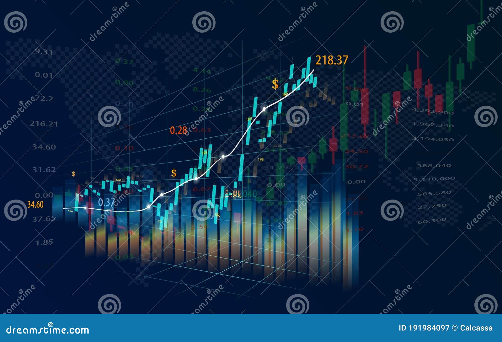 Stock Market or Forex Trading Graph in Graphic Concept Stock Vector ...
