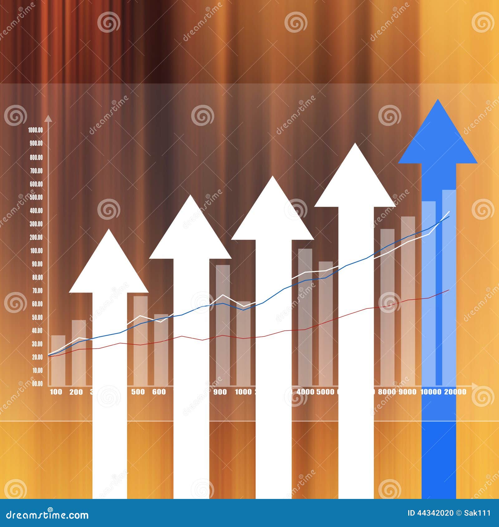 Stock Market Graph on Abstract Background Stock Illustration ...