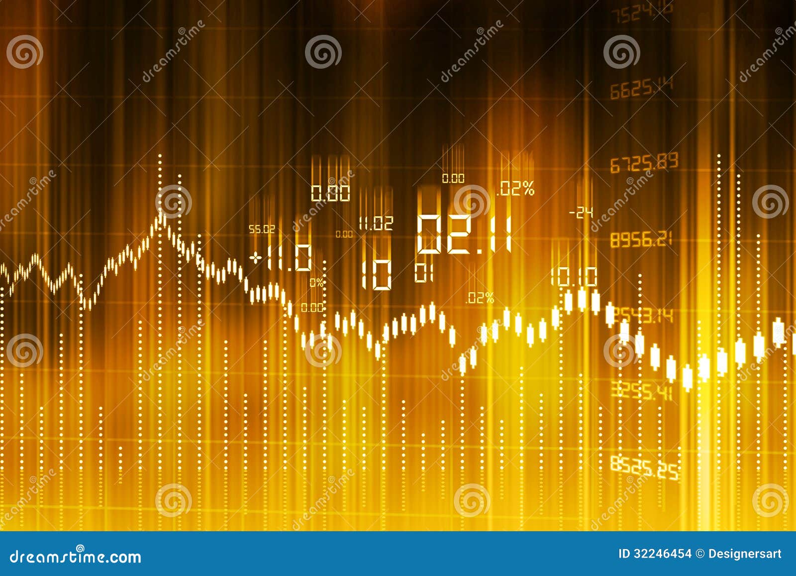 Stock Market Graph and Bar Chart Stock Illustration - Illustration of ...