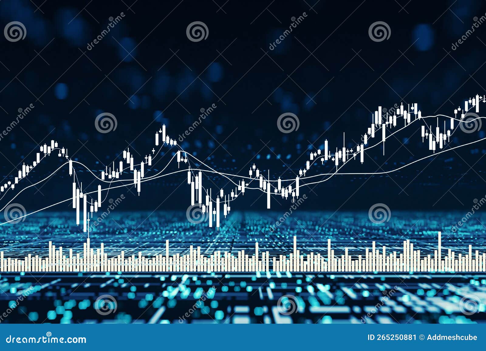 Stock Market Graph Chart Technology Background, 3d Rendering Stock ...