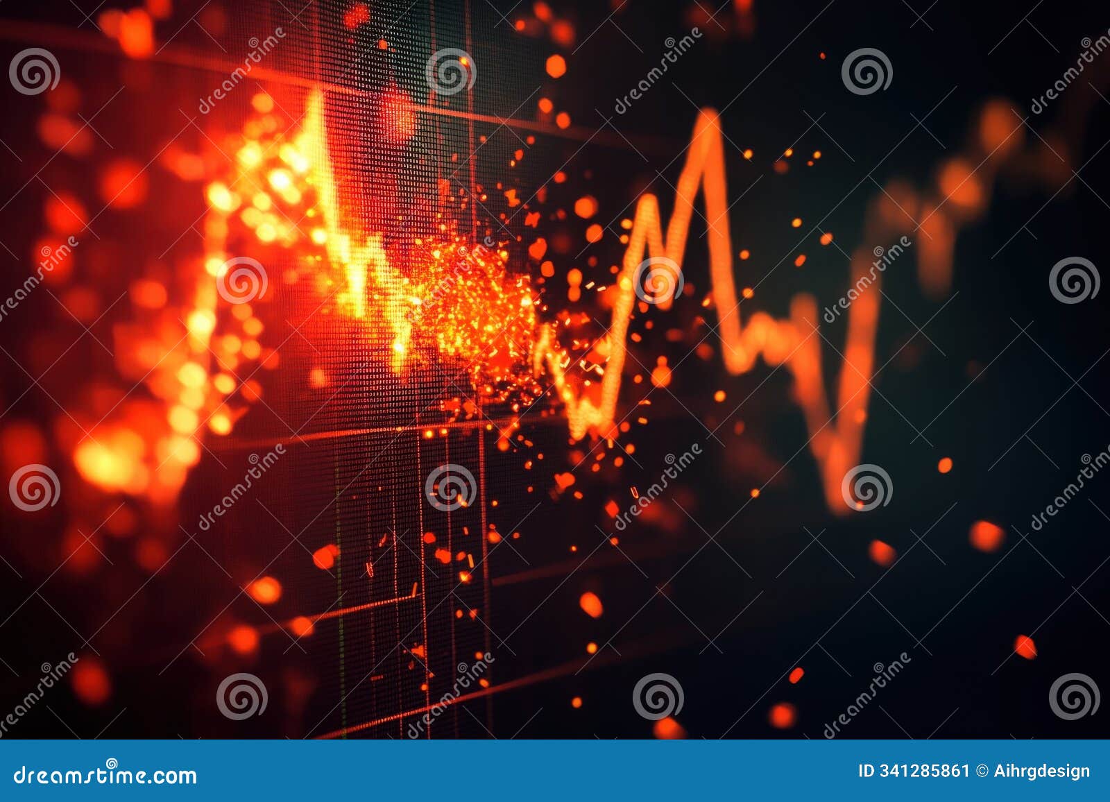 Stock Market Graph Shows a Significant Decline with a Minimalist Design ...