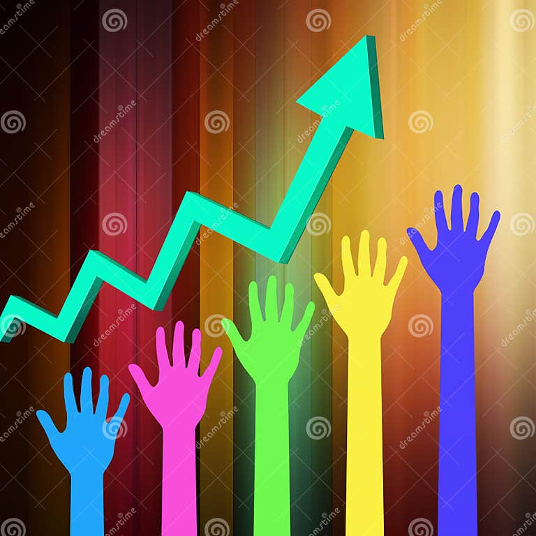 Stock Market Graph with Hand Stock Illustration - Illustration of ...