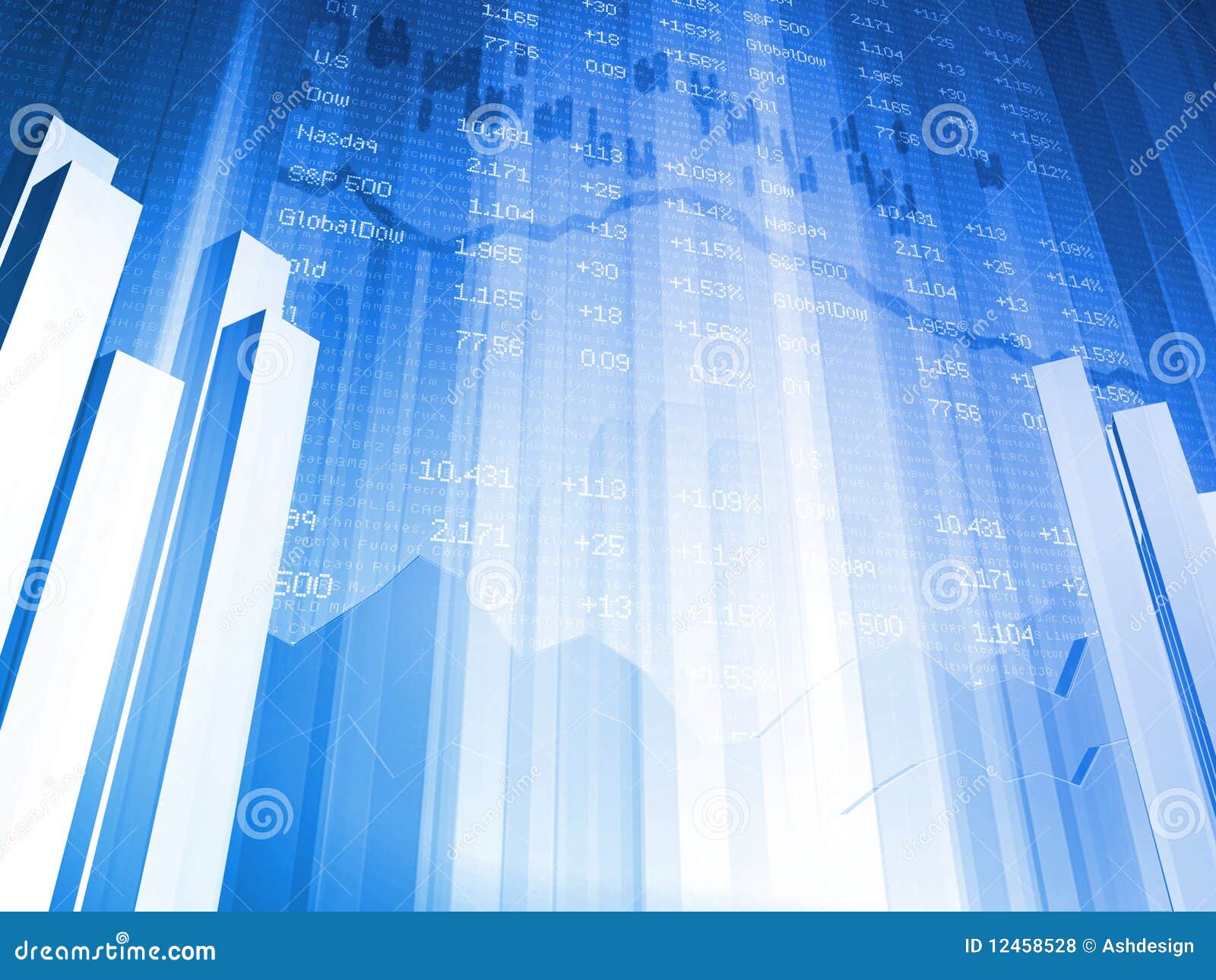 Stock Market Graph with Index Stock Illustration - Illustration of ...