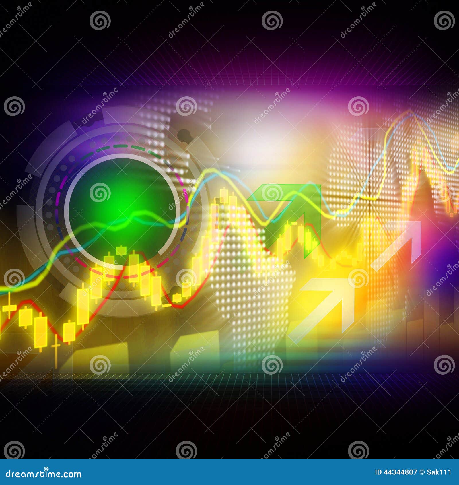 Stock Market Graphs Colorful Elegant on Abstract Background Stock Image ...