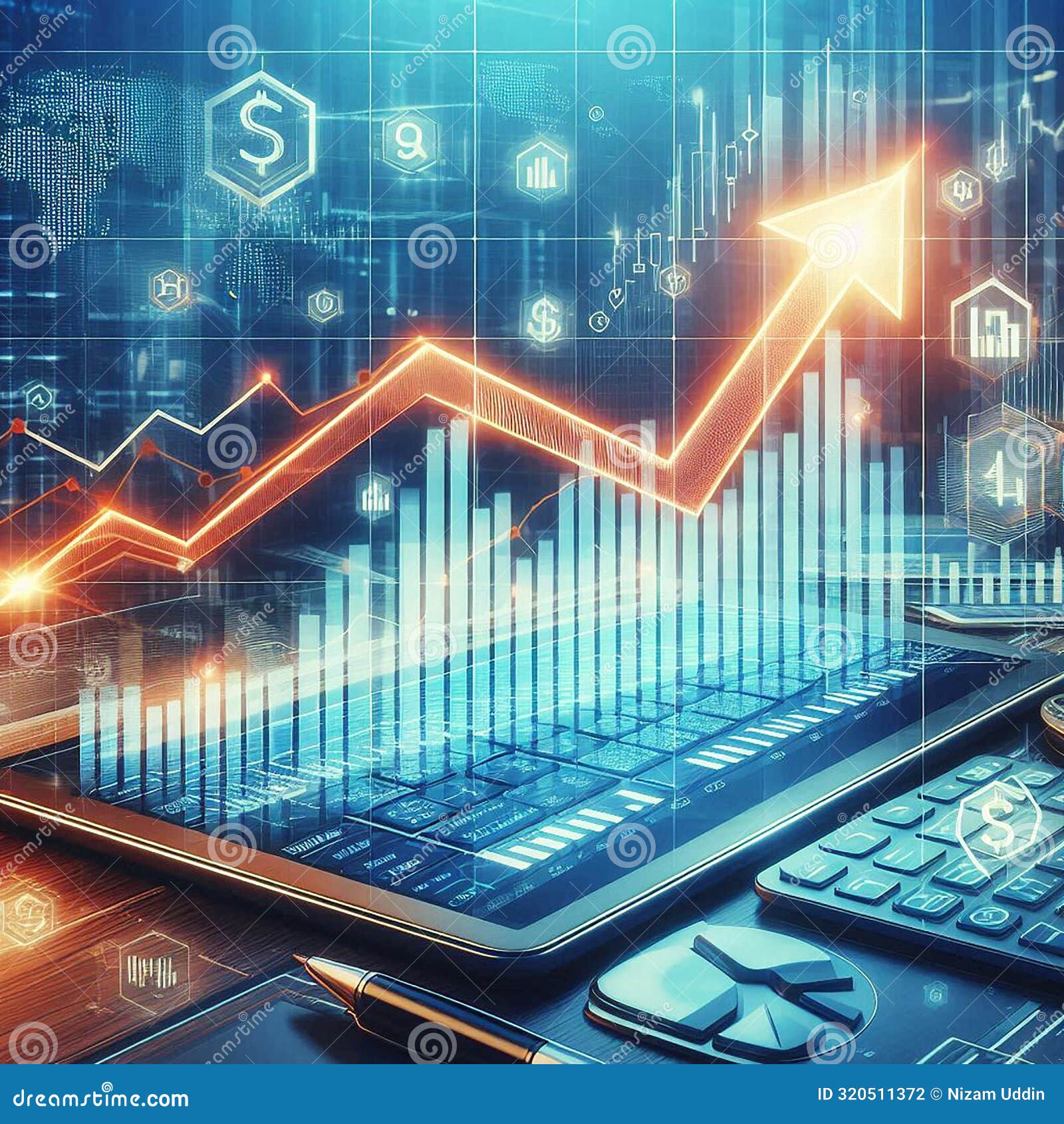 Stock Market Growth and Development Illustration Stock Illustration ...