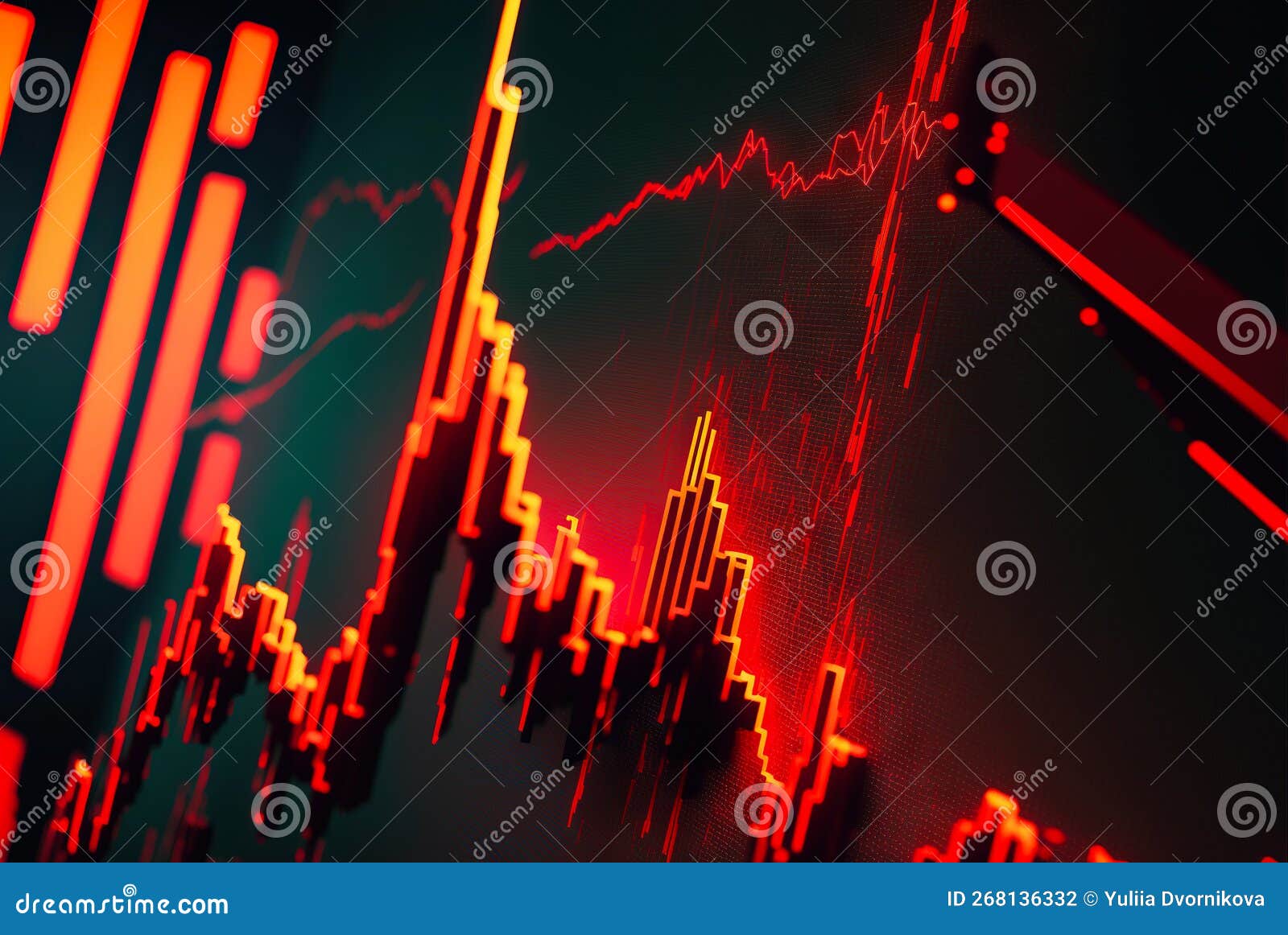 Stock Market Red Graph. Falling Stocks, Bear Graph Stock Photo - Image ...