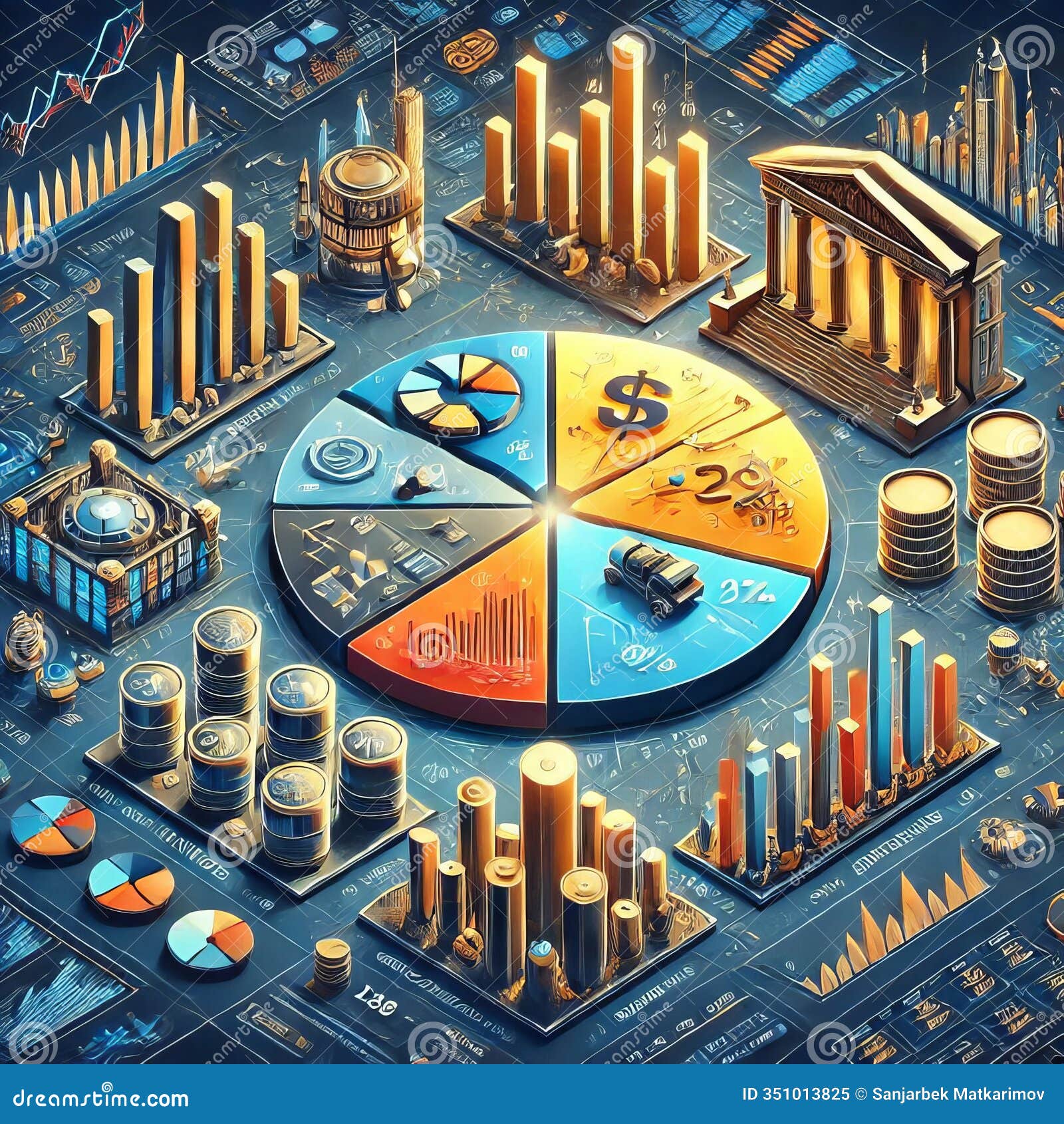 Stock Market Sectors an Illustration of a Pie Chart Showing the Stock ...